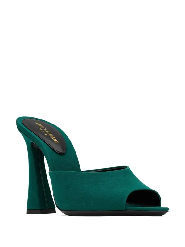 Saint Laurent 105mm Suite Silk Sandals - Green