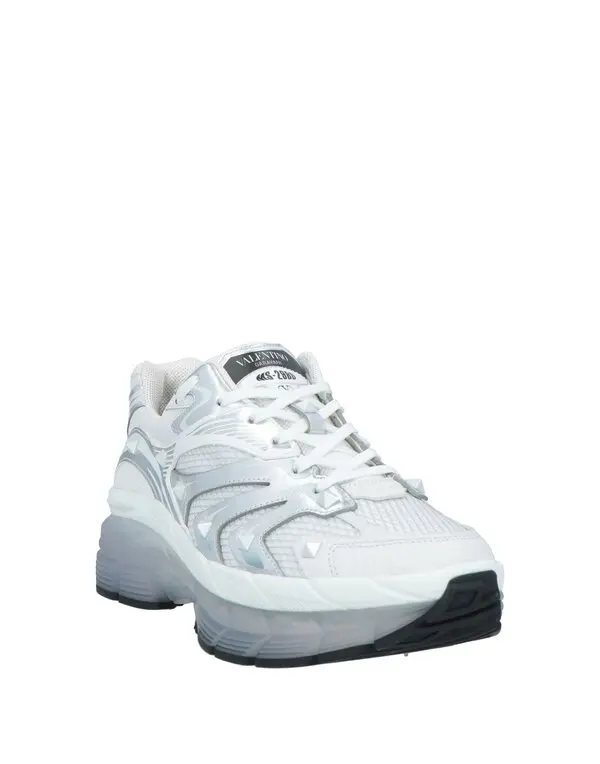 Valentino Garavani Sneakers In Leather And Technical Fabric - White