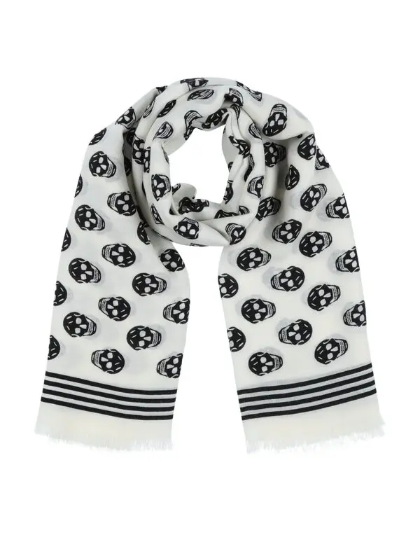 Alexander McQueen Scarf Wool - White