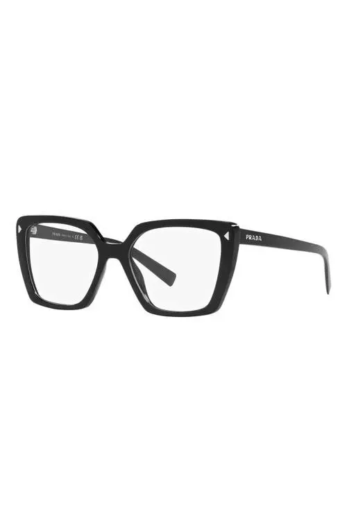 Prada 53mm Square Eyeglasses - Black