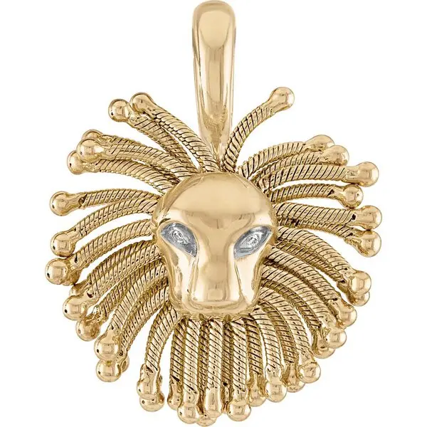 EDEN PRESLEY Baby Lion Roar Diamond Pendant - Gold