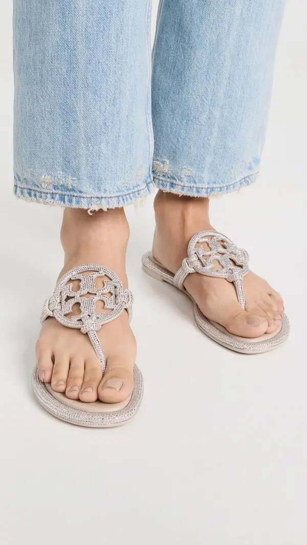 Tory Burch Miller Knotted Pave Sandals