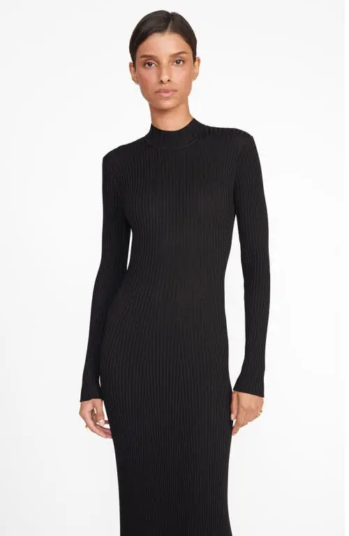 strapless open back dress Multi Stripe Open Back Tie Sleeveless Sweater Dress – Highly Praise main image 1