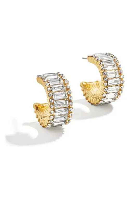 Baublebar Baguette & Round Crystal Huggie Hoop Earrings - Gold