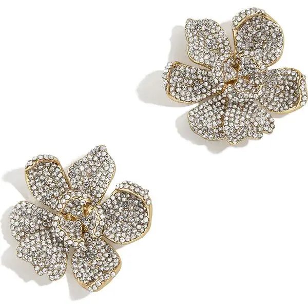 Baublebar Pavé Crystal Flower Stud Earrings - Clear