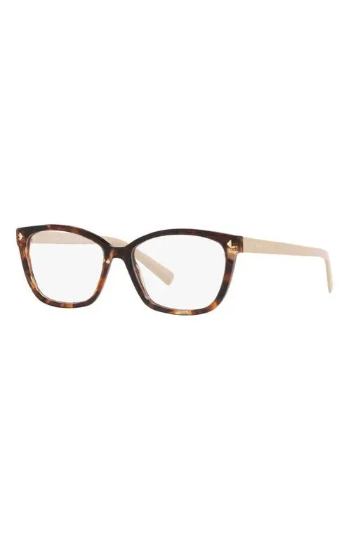 Prada 57mm Rectangular Eyeglasses - Caramel