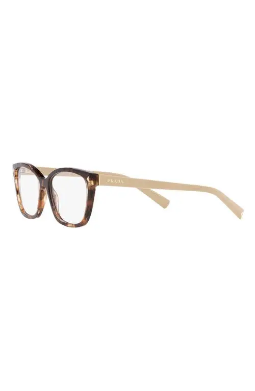 Prada 57mm Rectangular Eyeglasses - Caramel