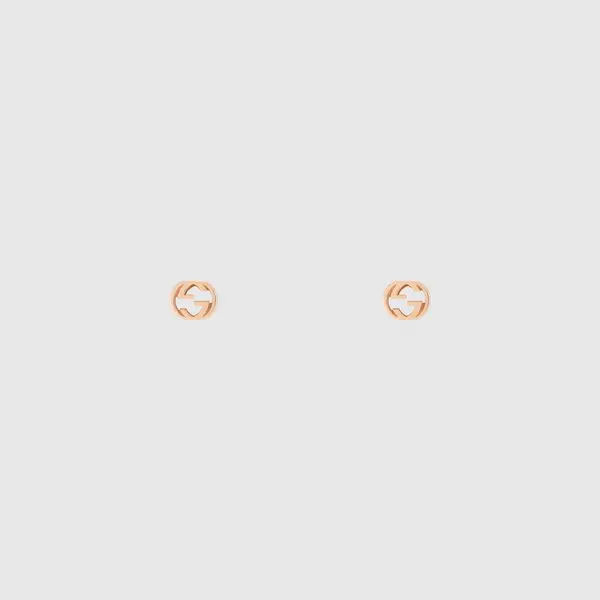 Gucci Interlocking G Stud Earrings - Pink