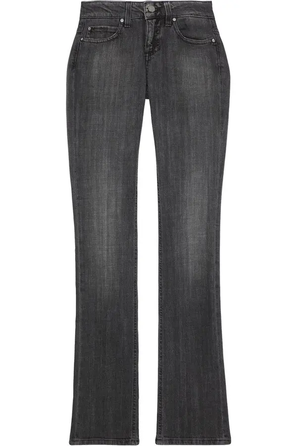 Stella McCartney Appliquéd Faded Bootcut Jeans - Charcoal