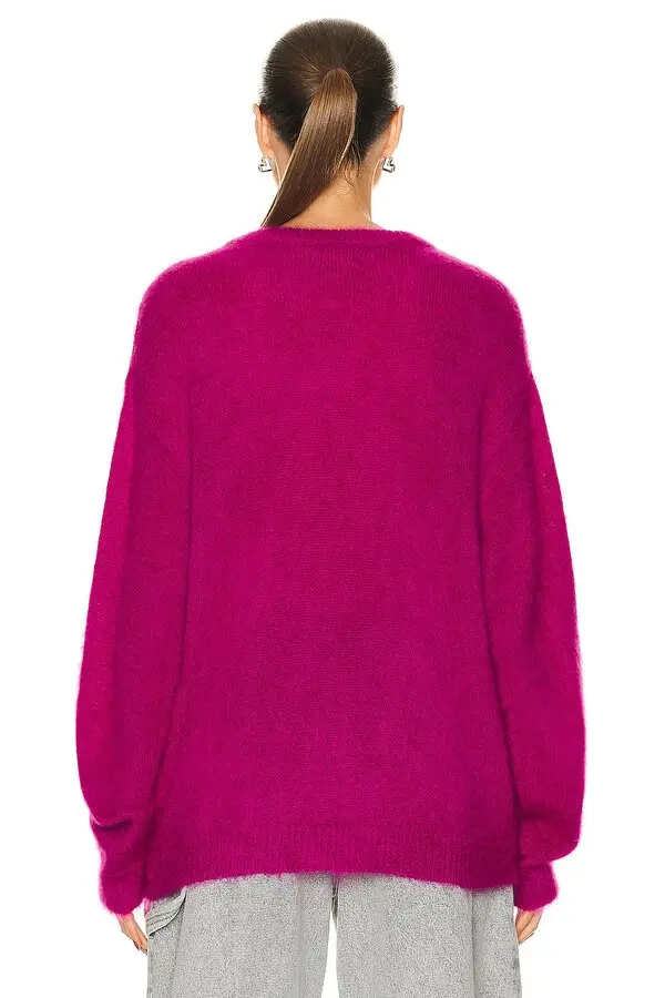 Erl Kiss Mohair Intarsia Sweater Knit In Pink In Fuscia - 66% Off