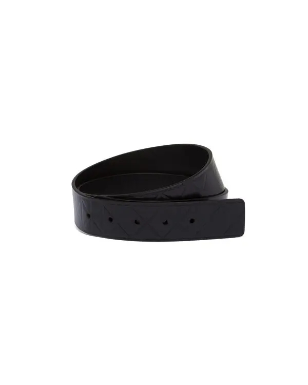 Prada Brushed Leather Belt Strap - Black