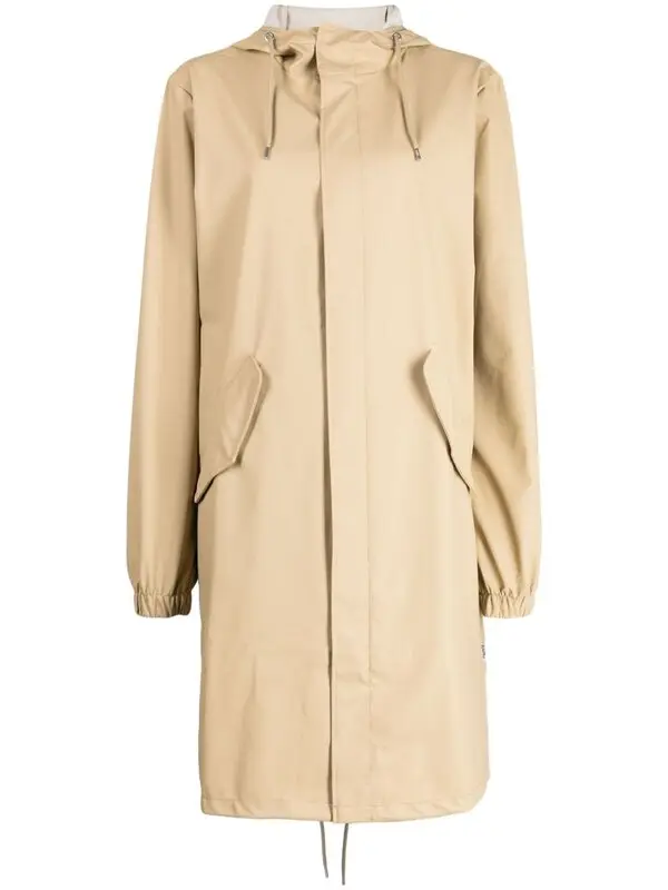 Rains Fishtail Waterproof Parka Coat - Neutrals