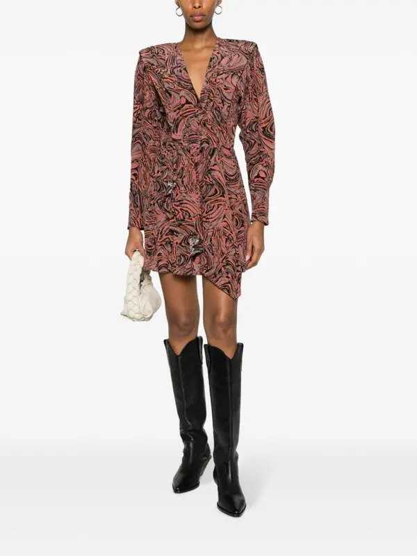 IRO PARIS Masca Swirl-print Mini Dress