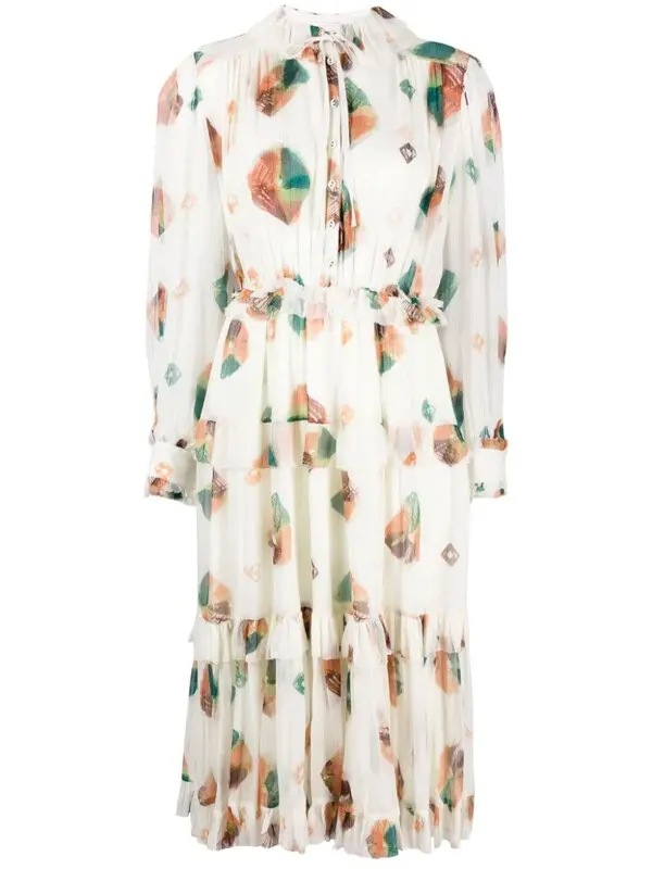 Ulla Johnson Reina Chiffon Midi Dress - Neutrals