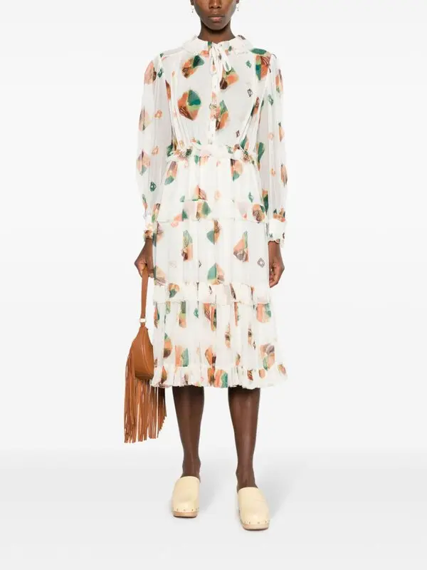 Ulla Johnson Reina Chiffon Midi Dress - Neutrals