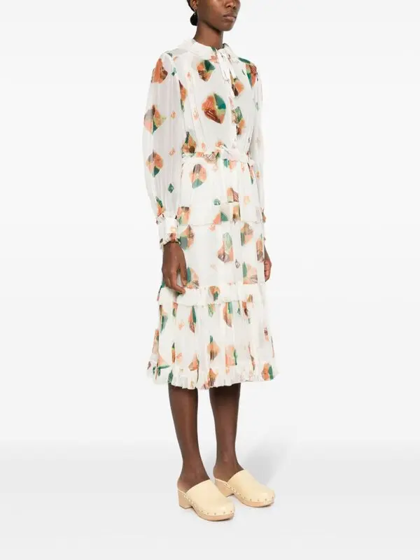 Ulla Johnson Reina Chiffon Midi Dress - Neutrals