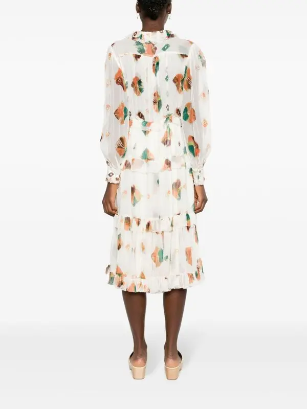 Ulla Johnson Reina Chiffon Midi Dress - Neutrals