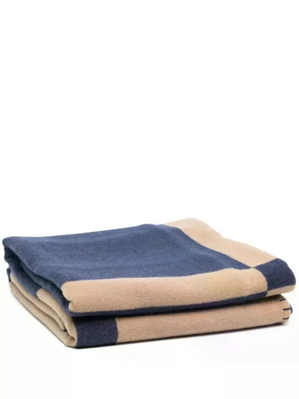 Ralph Lauren Northam Colour-block Wool Blanket - Blue