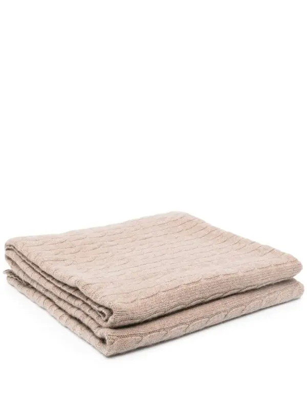 Ralph Lauren Cable-knit Cashmere Blanket - Neutrals