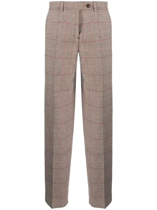 FORTELA Tailored Checked Trousers - Grey