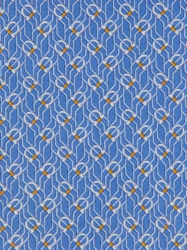 FERRAGAMO Printed Silk Tie - Blue