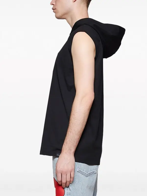 COURREGES Logo-appliqué Sleeveless Hoodie