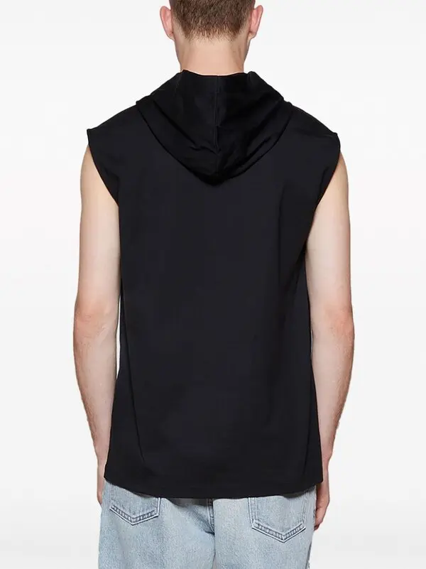 COURREGES Logo-appliqué Sleeveless Hoodie