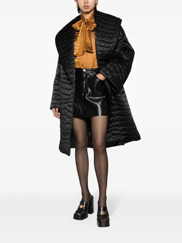 Versace Crocodile-pattern Quilted Coat