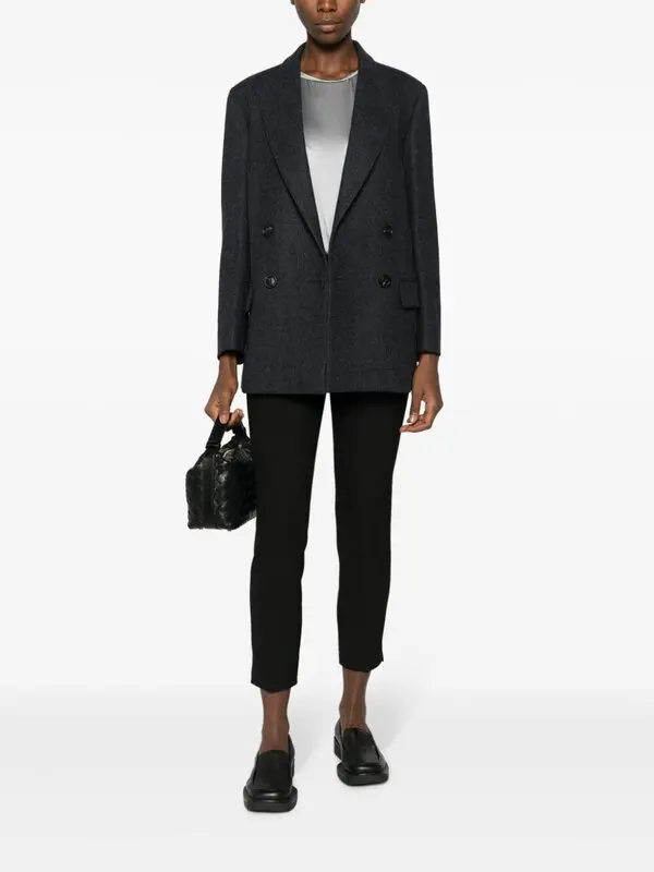 Peserico Cropped Slim-fit Trousers - Black