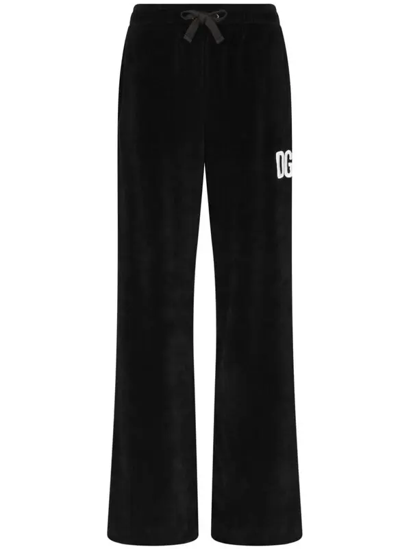 Dolce & Gabbana Logo-print Velvet Track Pants