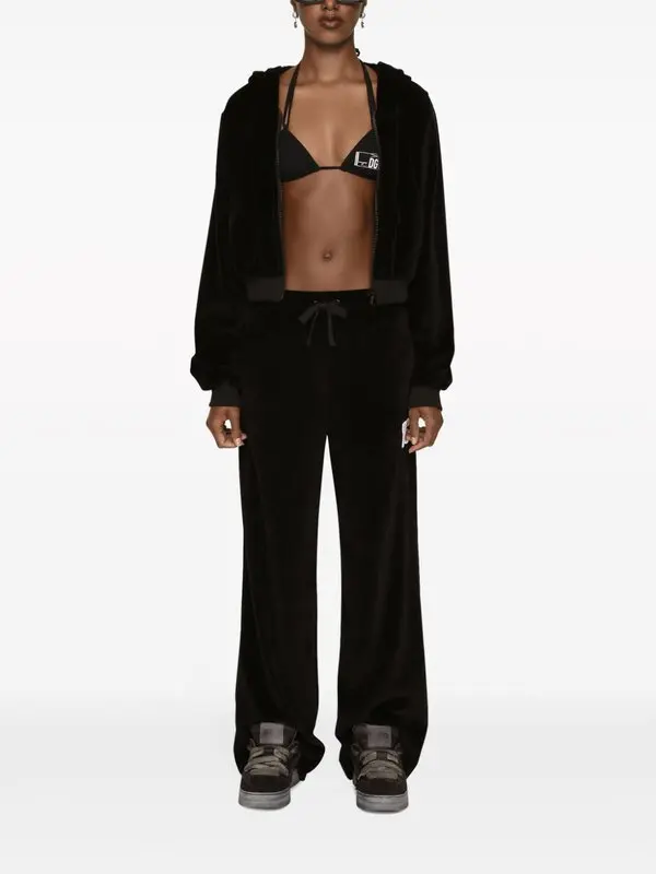 Dolce & Gabbana Logo-print Velvet Track Pants