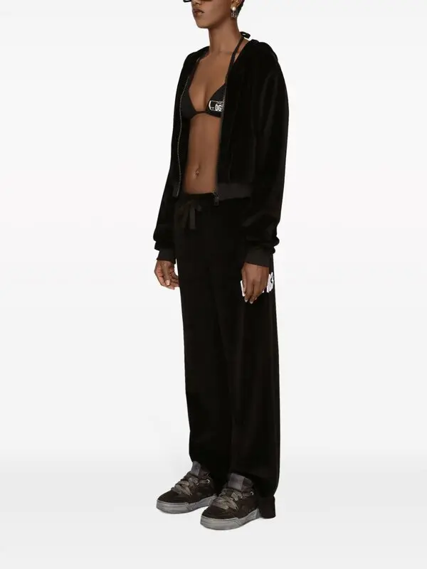 Dolce & Gabbana Logo-print Velvet Track Pants