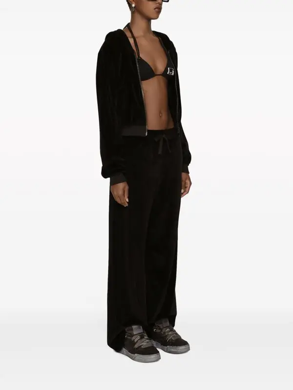 Dolce & Gabbana Logo-print Velvet Track Pants