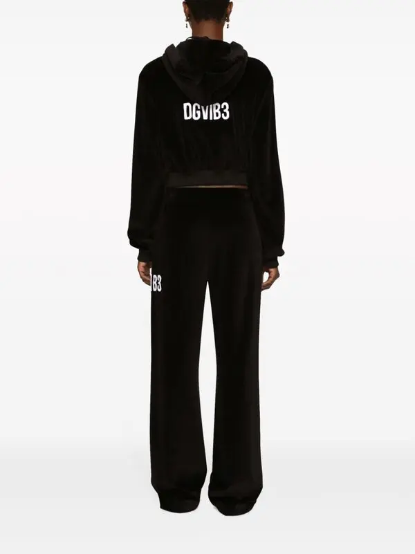 Dolce & Gabbana Logo-print Velvet Track Pants