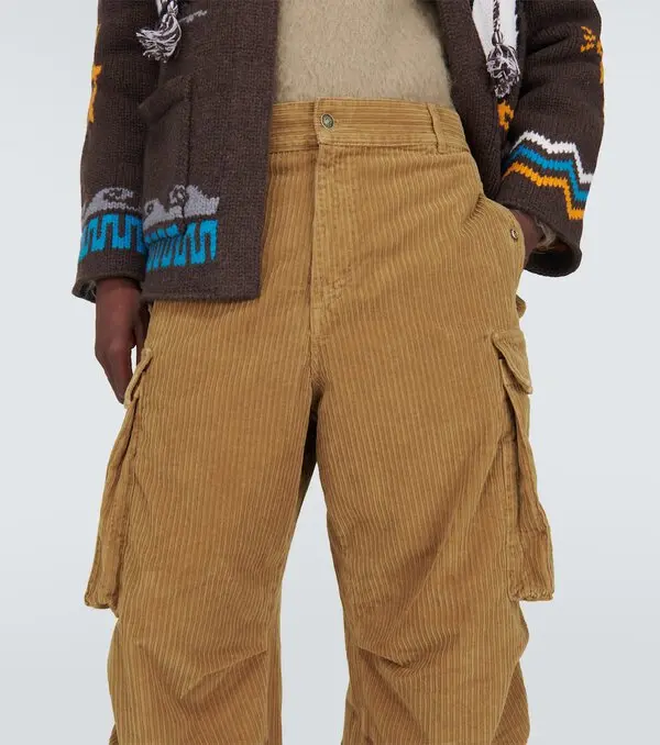 Alanui Velvet Corduroy Cargo Pants - Brown