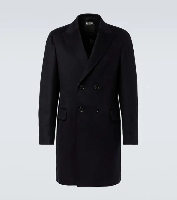 Zegna Wool And Cashmere Blend Coat - Black