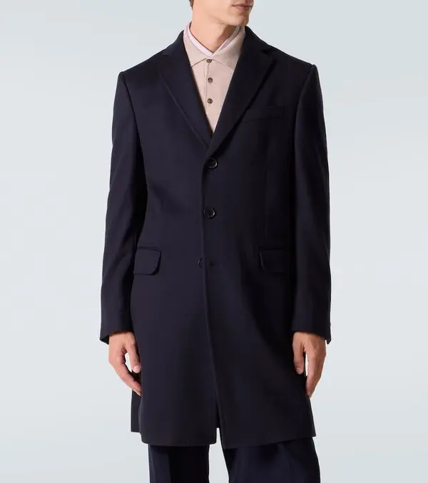 Zegna Wool And Cashmere-blend Overcoat - Blue