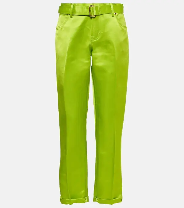 TOM FORD Cuffed Silk Straight Pants
