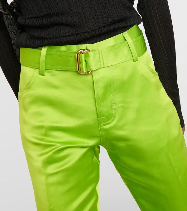 TOM FORD Cuffed Silk Straight Pants
