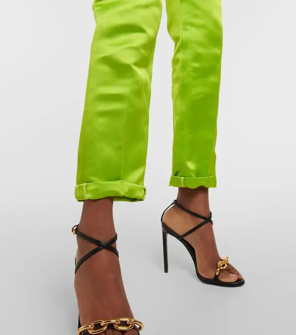 TOM FORD Cuffed Silk Straight Pants