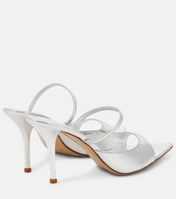 GIA BORGHINI Aimeline Metallic Faux Leather Sandals