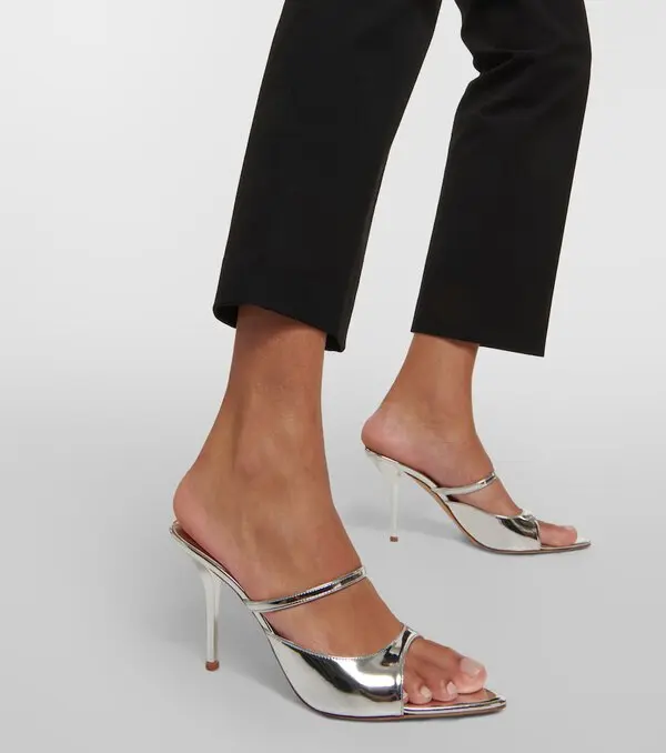 GIA BORGHINI Aimeline Metallic Faux Leather Sandals