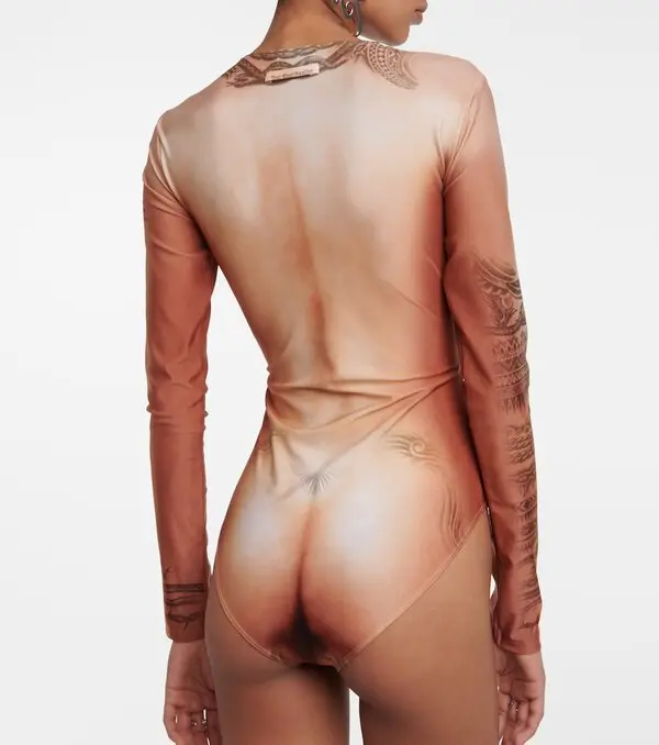 JEAN PAUL GAULTIER Tattoo Collection Bodysuit - Beige