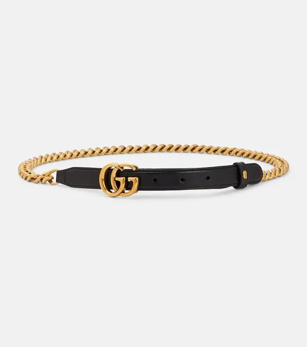 Gucci Gg Chain Leather Belt
