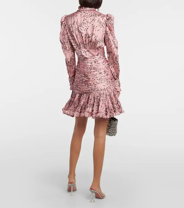 Rabanne Printed Ruched Minidress