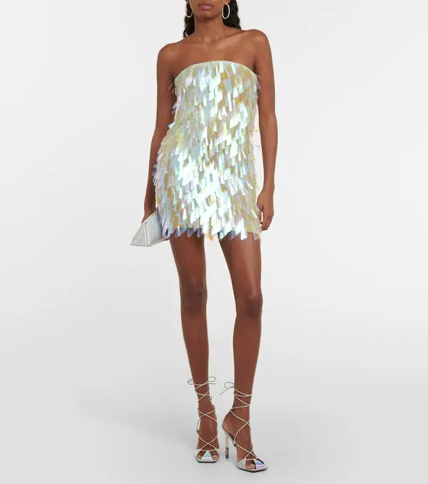 Attico Embellished Silk Minidress