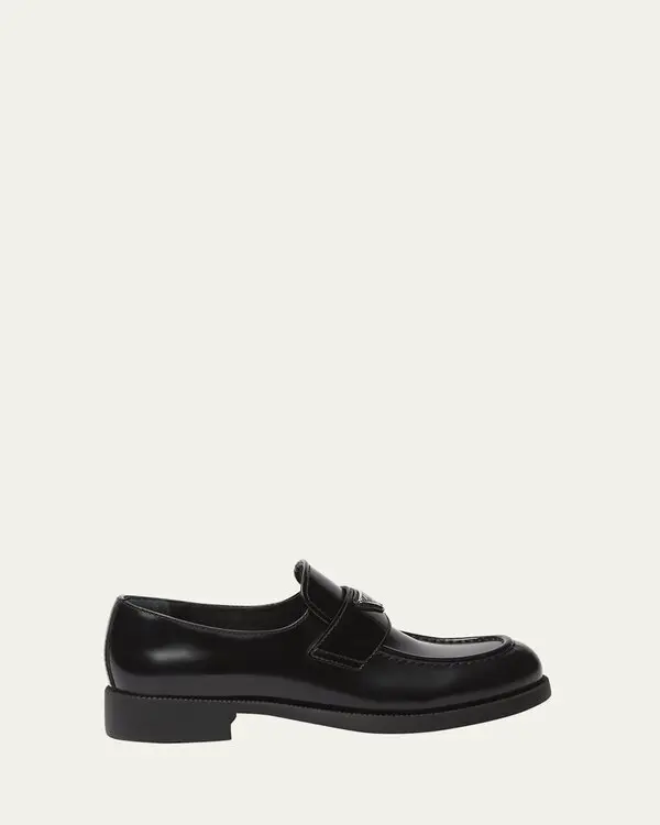 Prada Leather Slip-on Loafers
