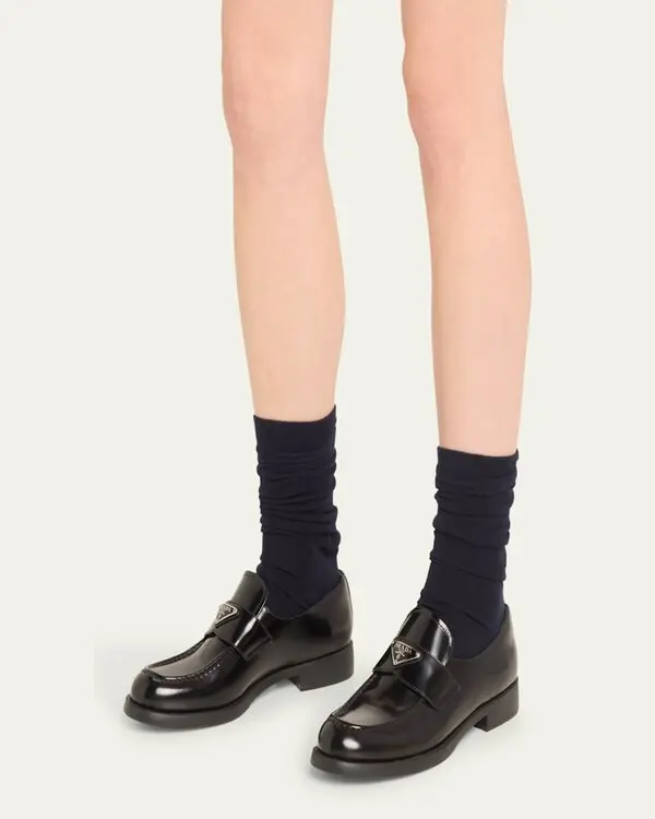 Prada Leather Slip-on Loafers