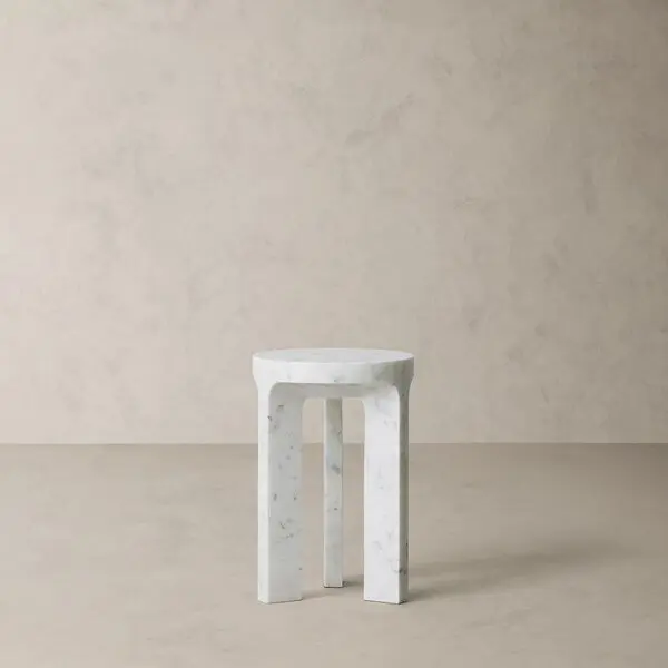 BR Home Alta Marble 3-leg Side Table