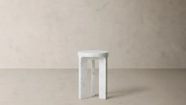 BR Home Alta Marble 3-leg Side Table